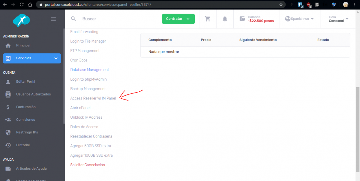 Como crear un paquete en WHM | Conexcol Cloud Colombia